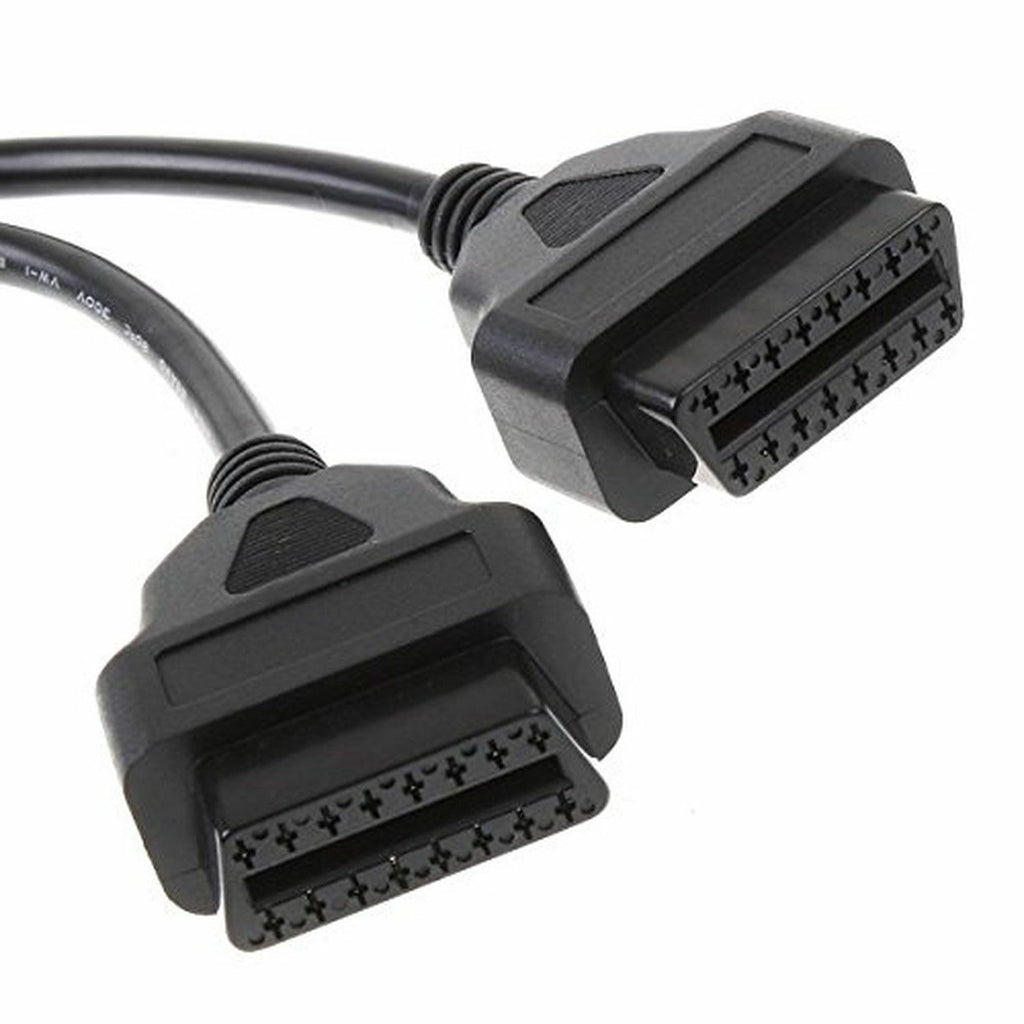 NEW OBD2 OBD II 16Pin Splitter Extension Y Cable Male to Dual Female 3 ...